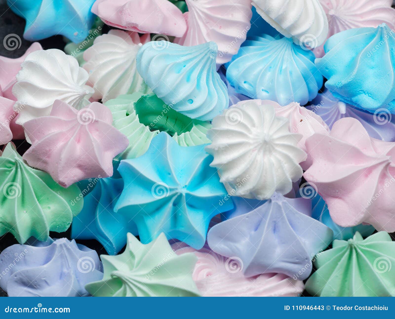 Colorful meringue cookies stock image. Image of sugar - 110946443