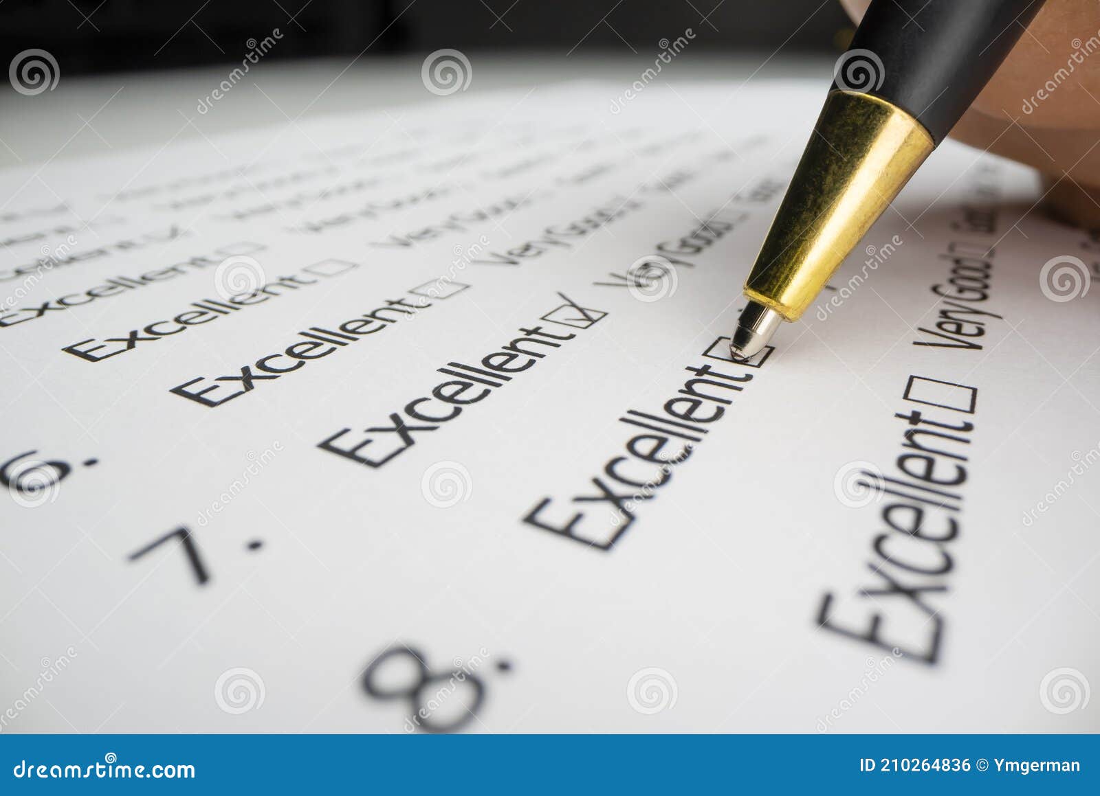 Close-up View of Completing an Evaluation Form Stock Photo - Image of ...