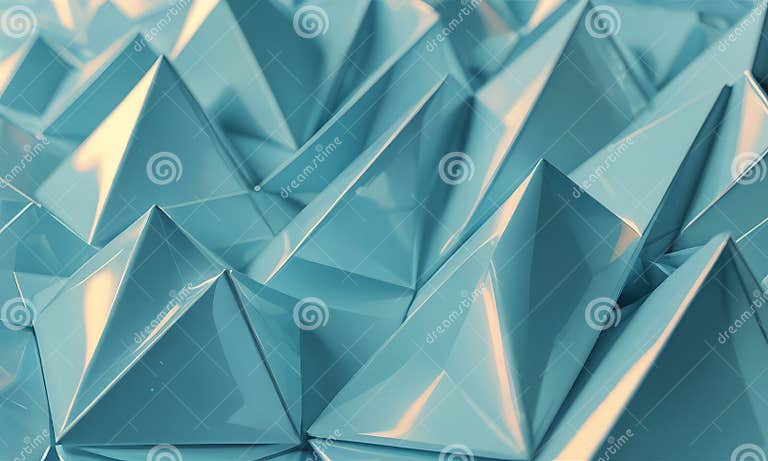 Close-up View Complex Arrangement Blue Triangular Shapes, with Varying ...