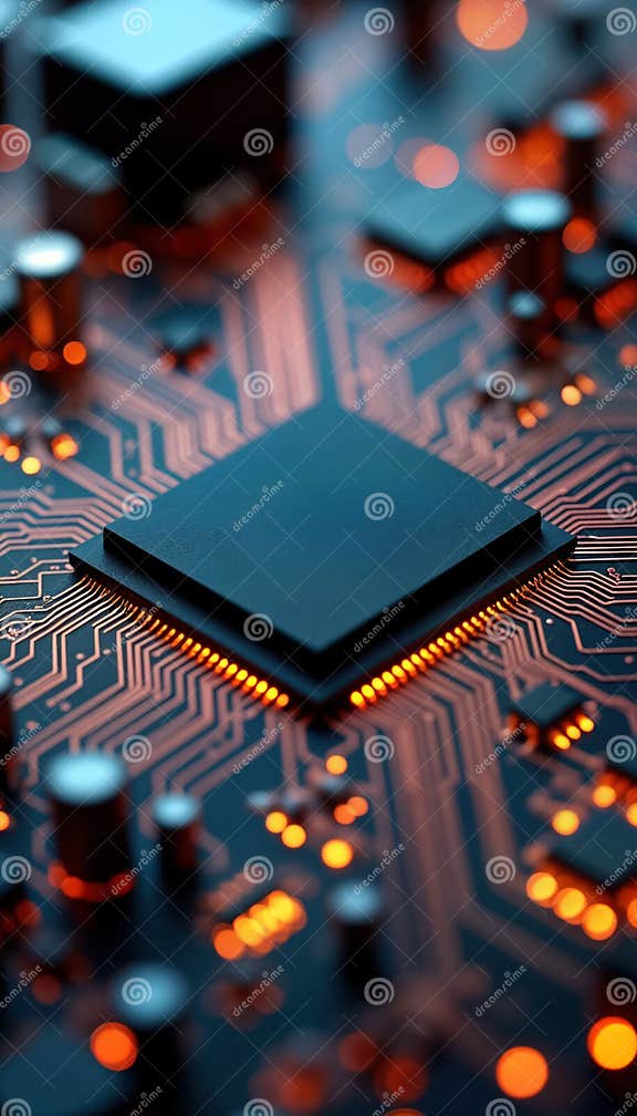 Close-up View of Complex Computer Circuit Board. Intricate Copper ...