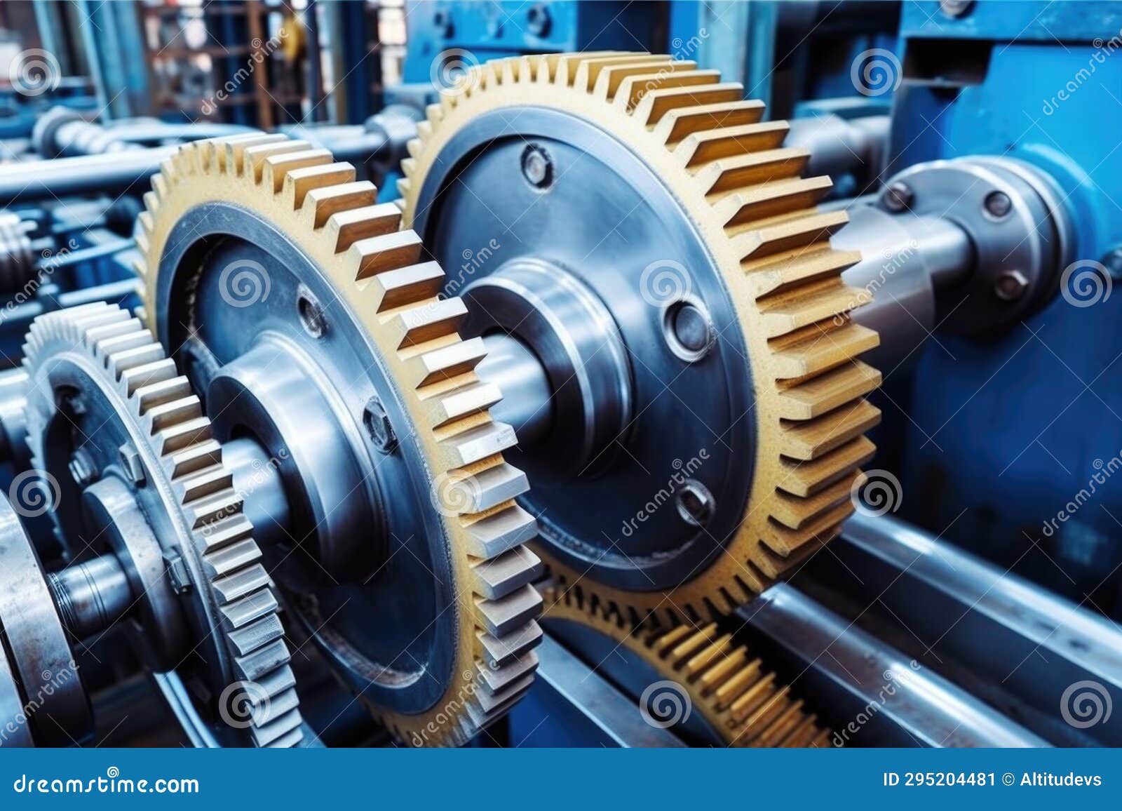 Close-up View of the Complex Gear System of the Elevator Stock Image ...