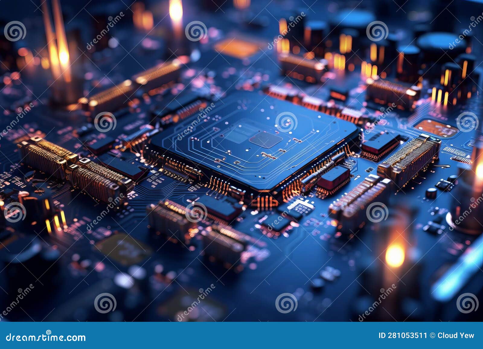 A Close Up View of a Computer Motherboard Stock Image - Image of ...