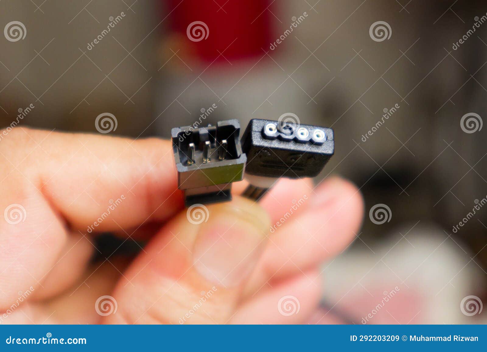 Close-up View of a Computer SATA Cable Connector Stock Image - Image of ...