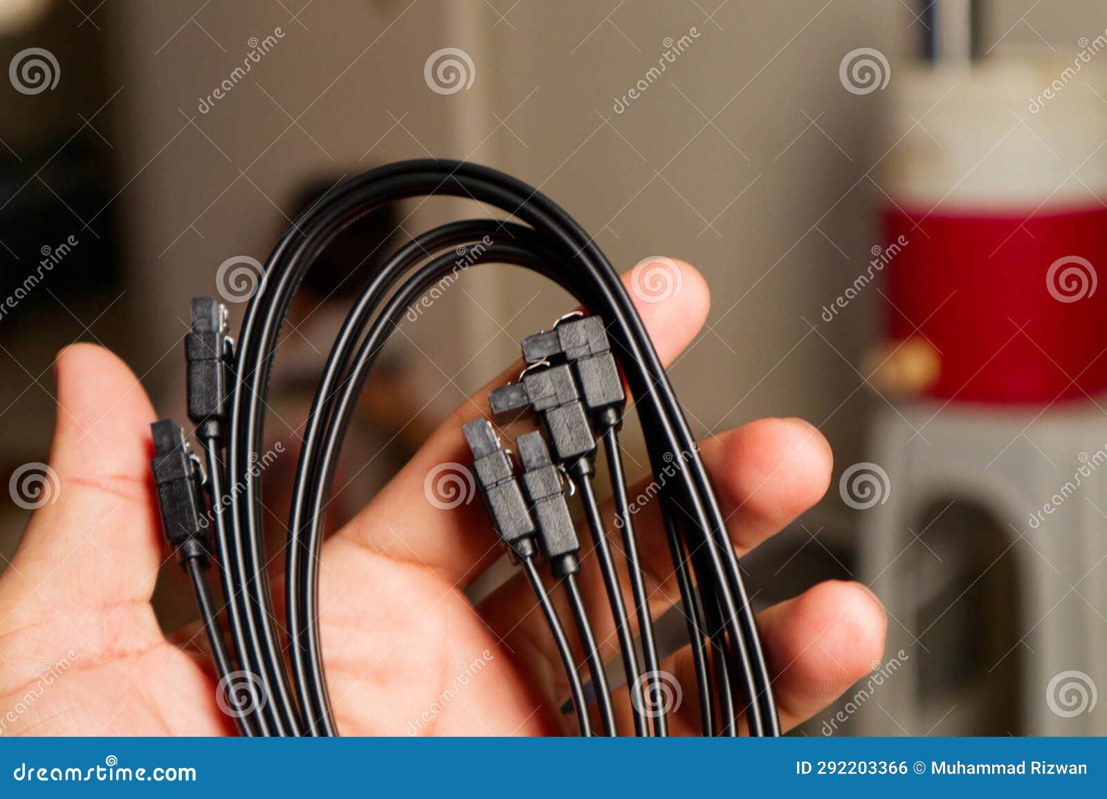 Close-up View of a Computer SATA Cable Connector Stock Photo - Image of ...
