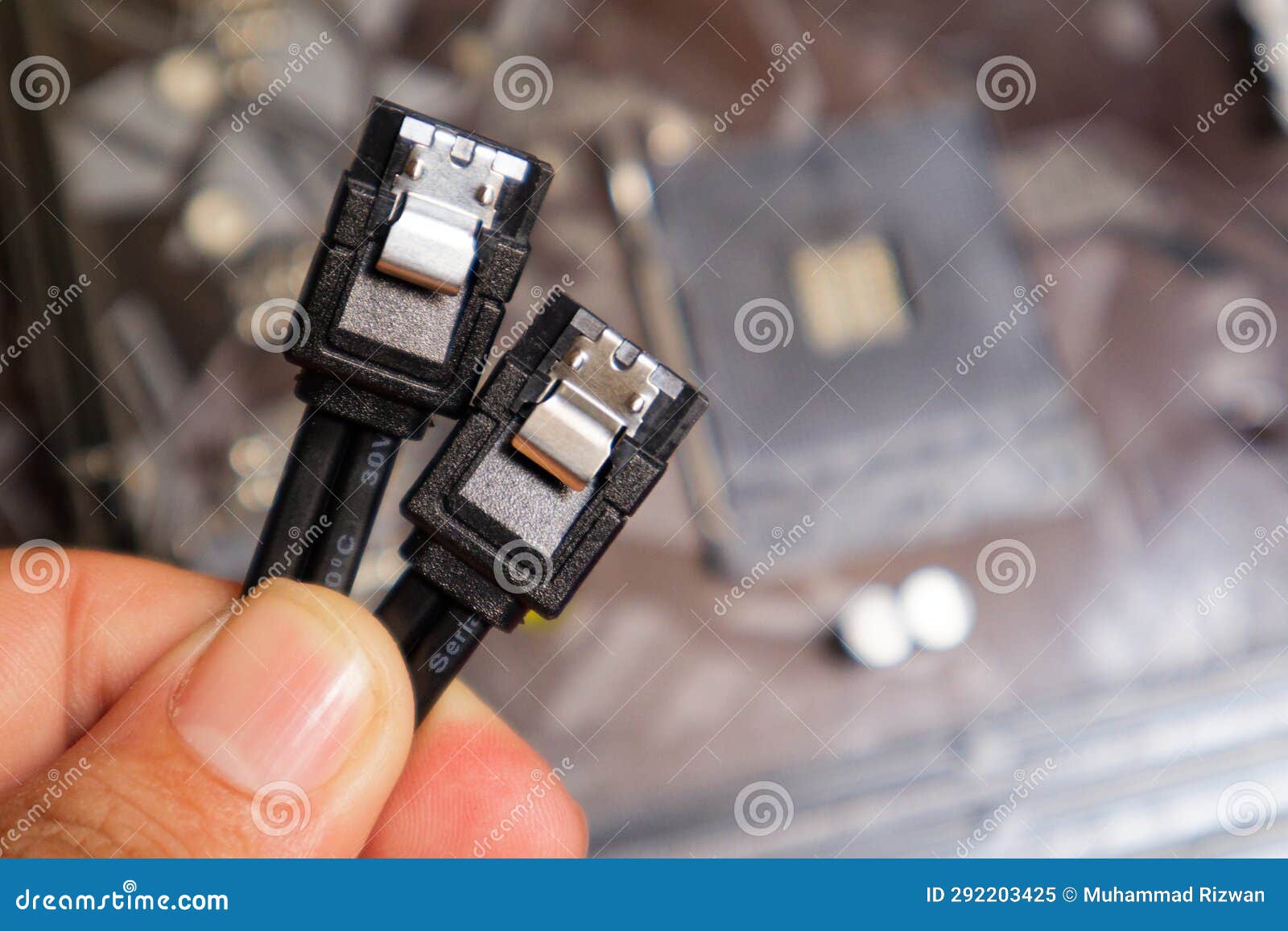 Close-up View of a Computer SATA Cable Connector Stock Image - Image of ...