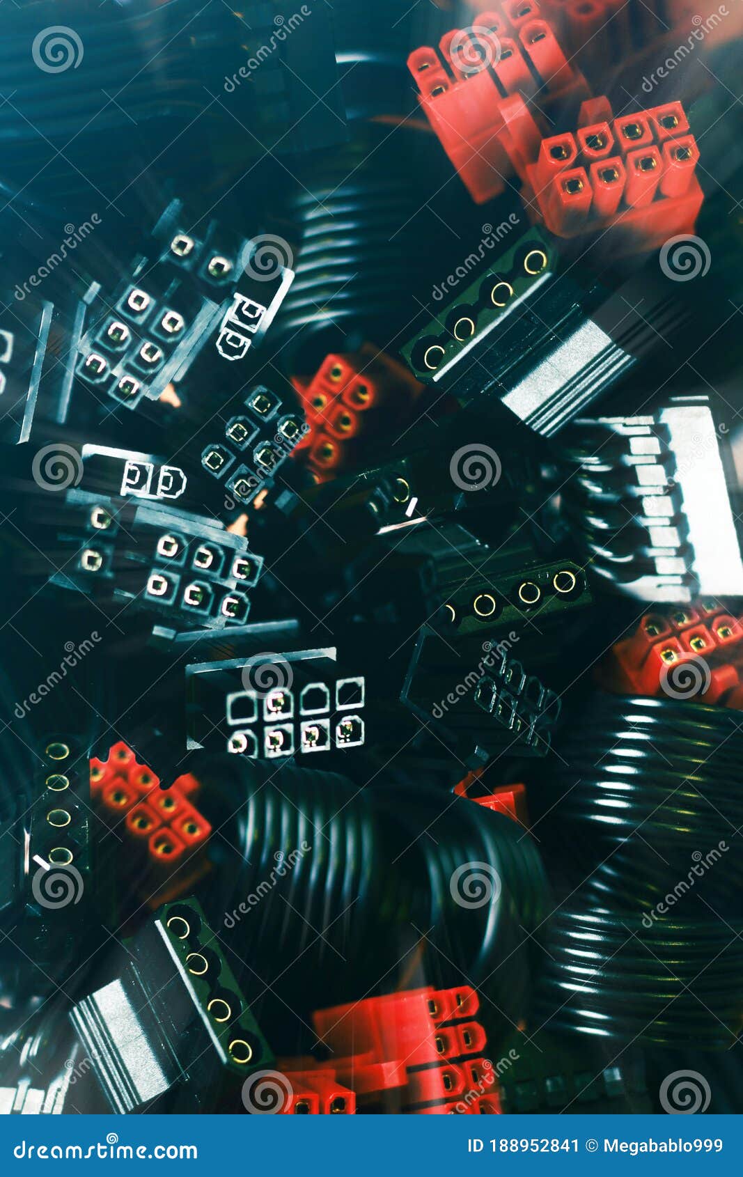 A Close Up View on a Computer Wires Parts Background Vertical Stock ...