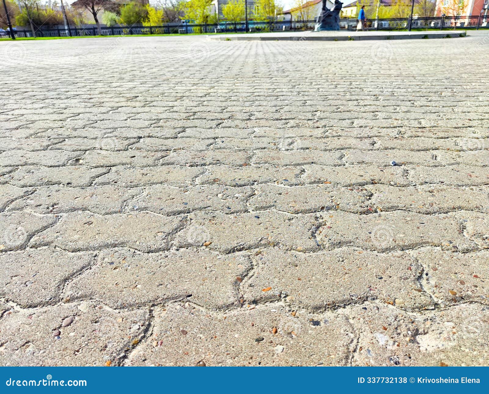A Close-up View of a Concrete Pavement Surface, Showcasing Interlocking ...