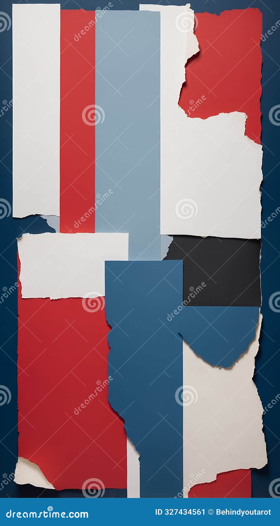 A Close-up View of Construction Paper in Red, White, and Blue, Arranged ...