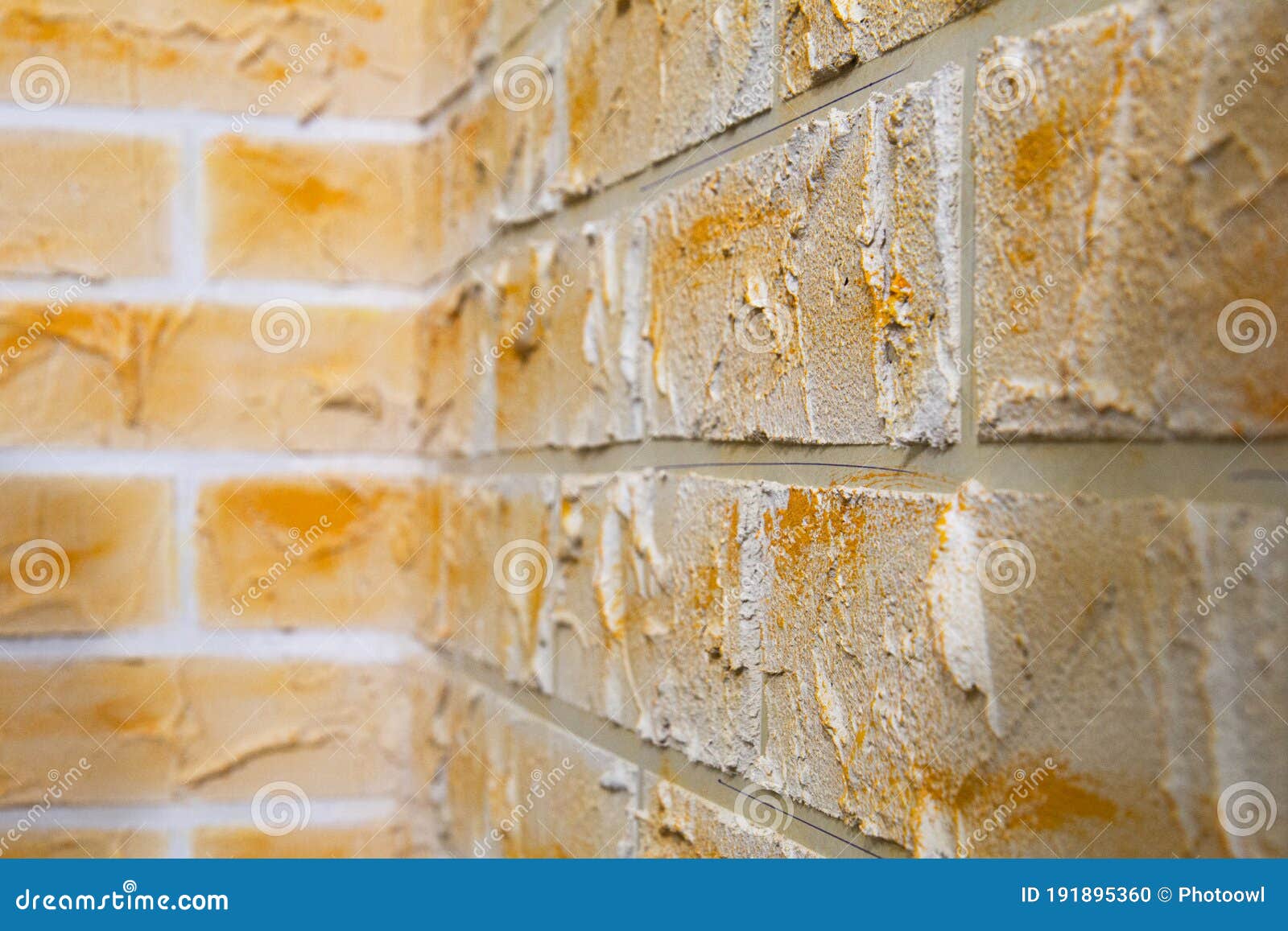 Close Up View of Corner of Wall Made of Hand Made Gypsum Plaster Bricks ...