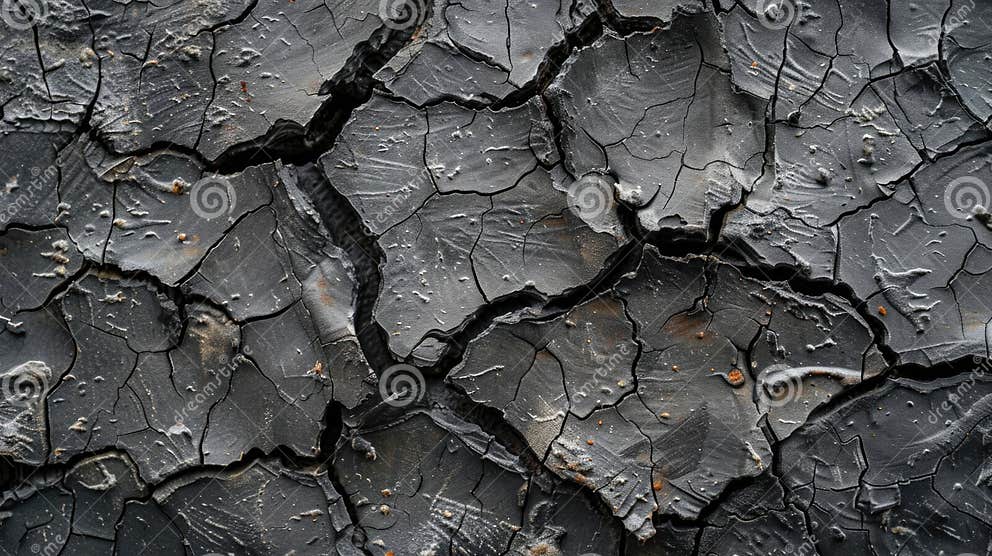 A Close-up View of a Cracked Rock Surface with Rough Texture and ...