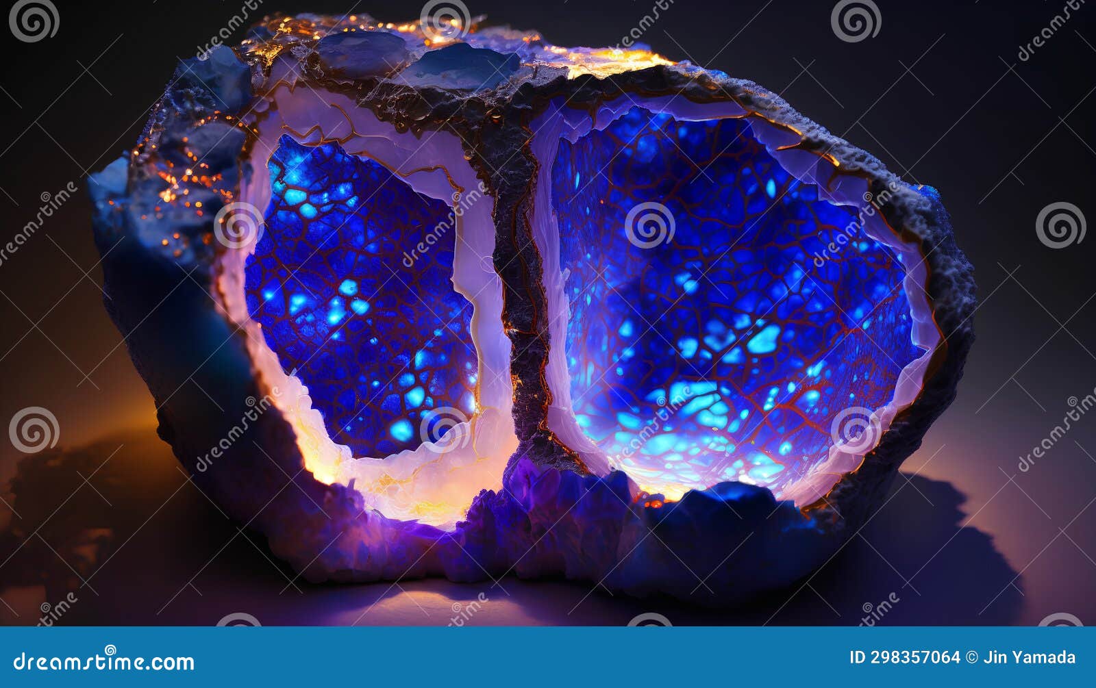 Close-up View of Crystals in Blue Light. Crystal Background Stock ...