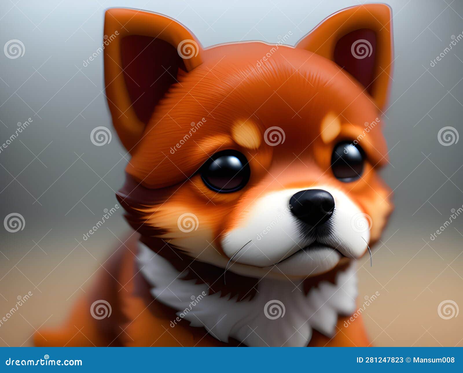 Close Up View of Cute Dog Head, AI Generated Stock Illustration ...