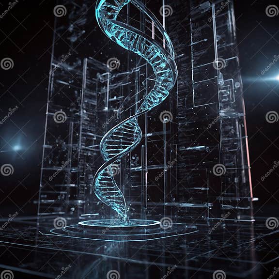 Close Up View of a 3d Render of Dna Structure, Abstract Background ...