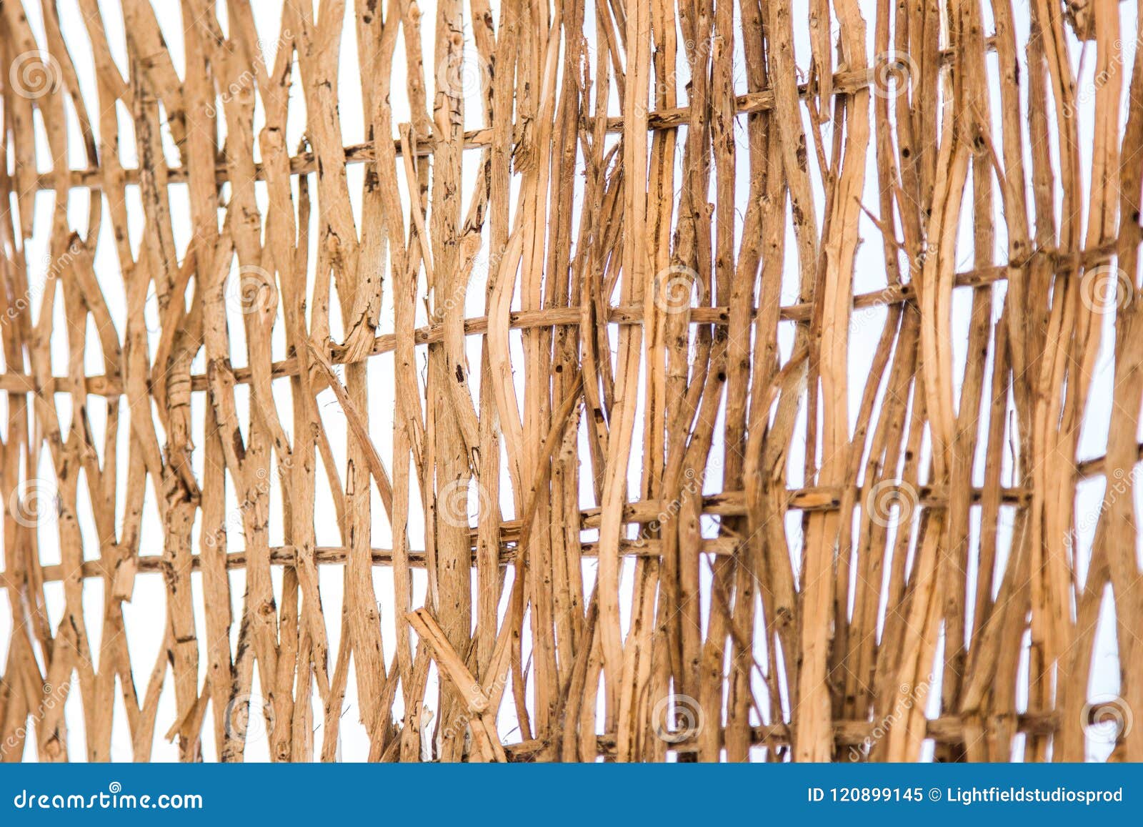 Close-up View of Decorative Wicker Stock Image - Image of fence ...