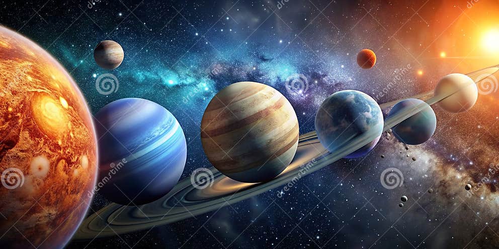 Close Up View of Different Planets in Space Space Exploration Day AI-Generated Content Stock ...