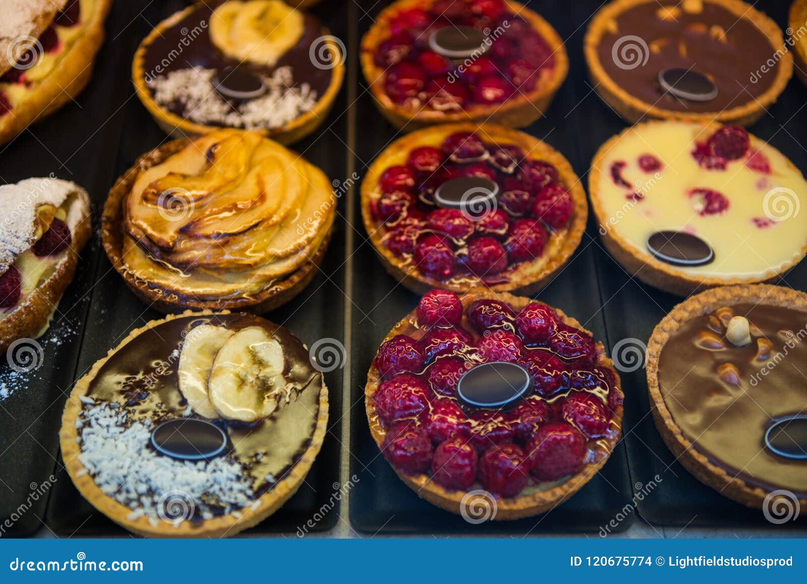 Close Up View of Different Tarts Placed Stock Photo - Image of close ...