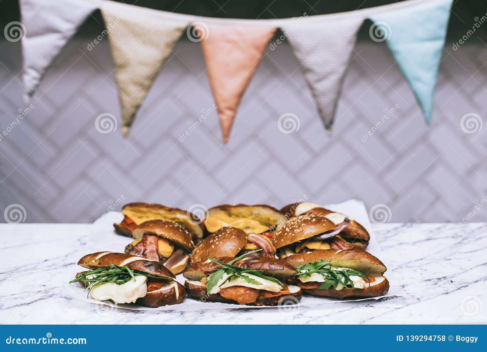 Different Types of Sandwiches Stock Photo - Image of closeup, catering ...