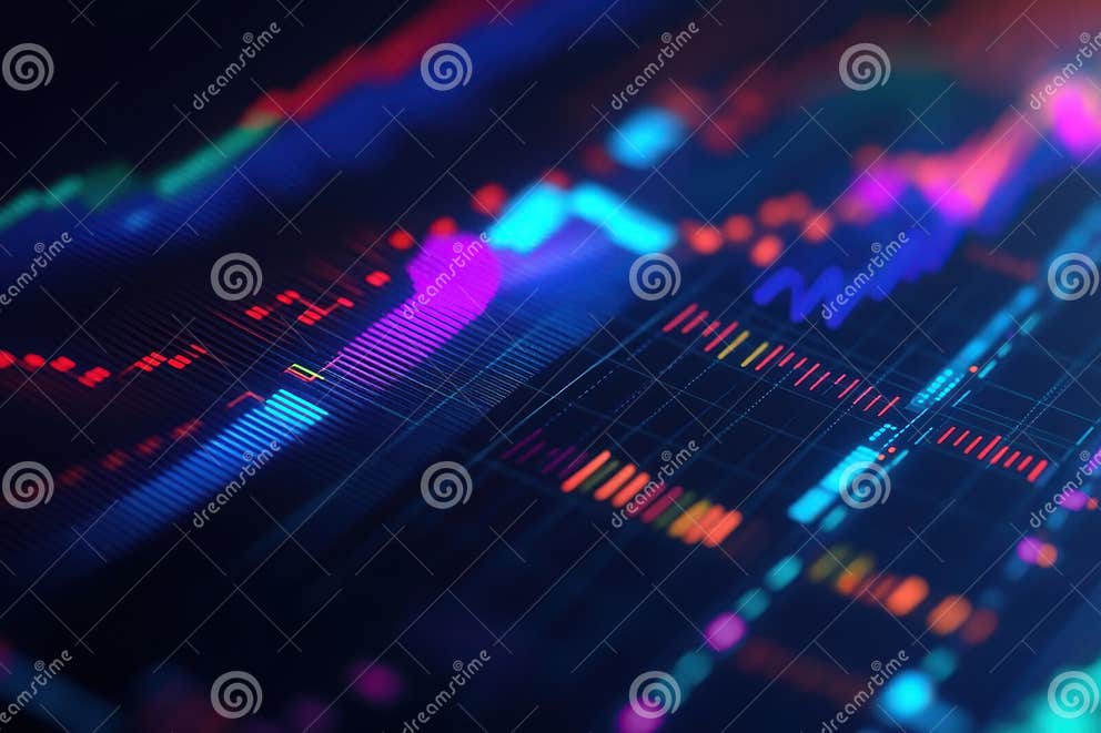 A Close-up View of a Digital Dashboard Displaying Various Colorful ...