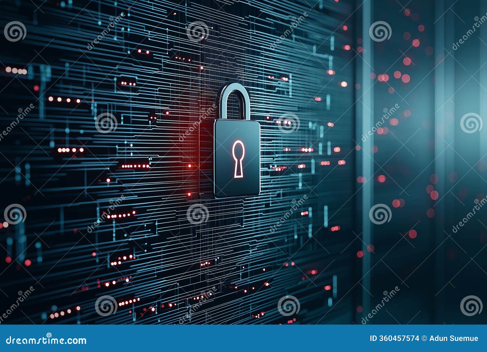 A Closeup View of a Digital Lock on a Cybernetic Backdrop Highlighting ...