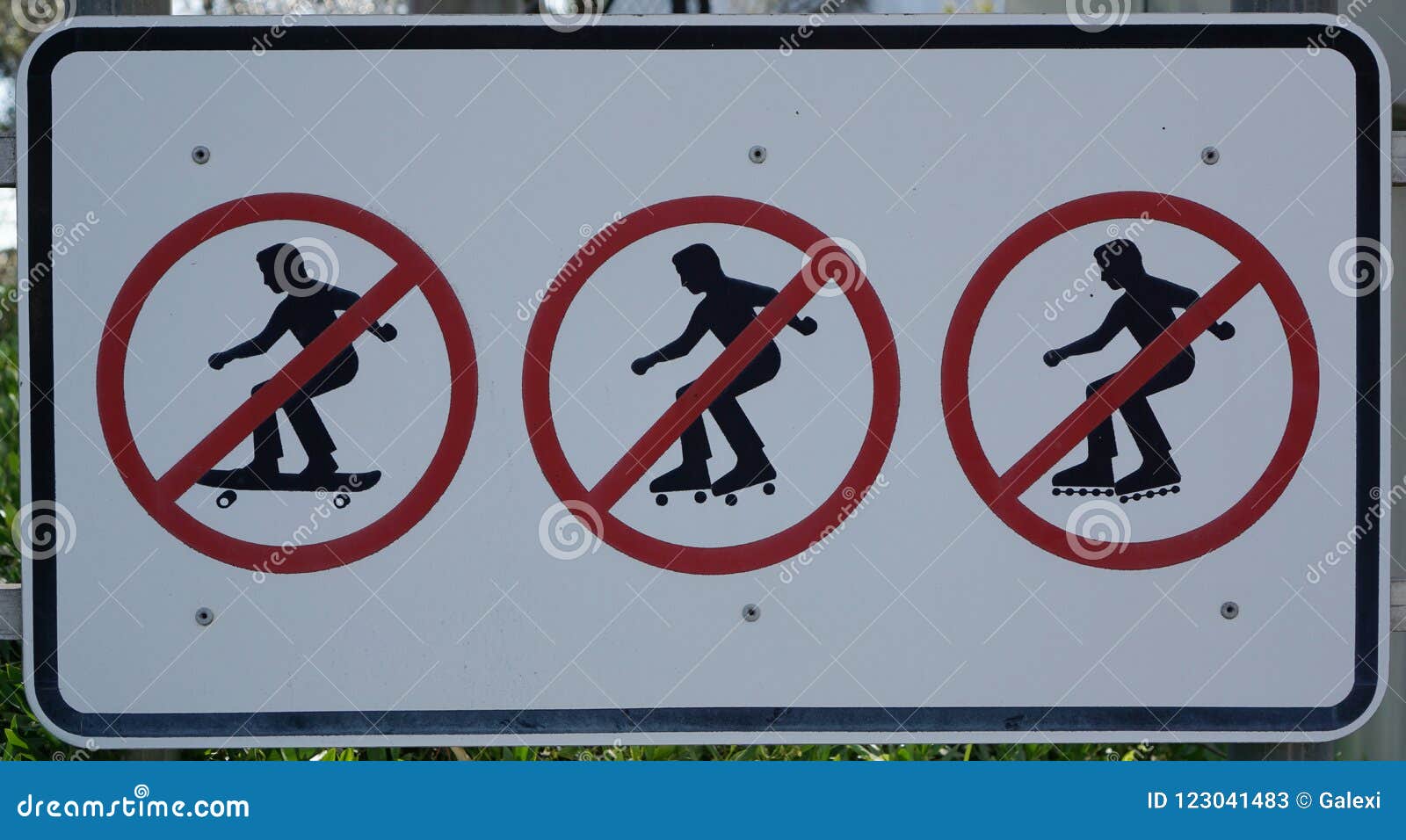 No Skateboarding Rollerskating or Rollerblading Sign Stock Image ...