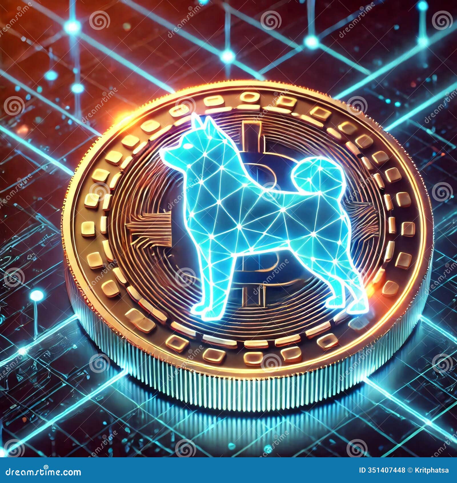 Shib Shiba Inu Cryptocurrency Token Coin Close-Up View of Dog-Themed ...
