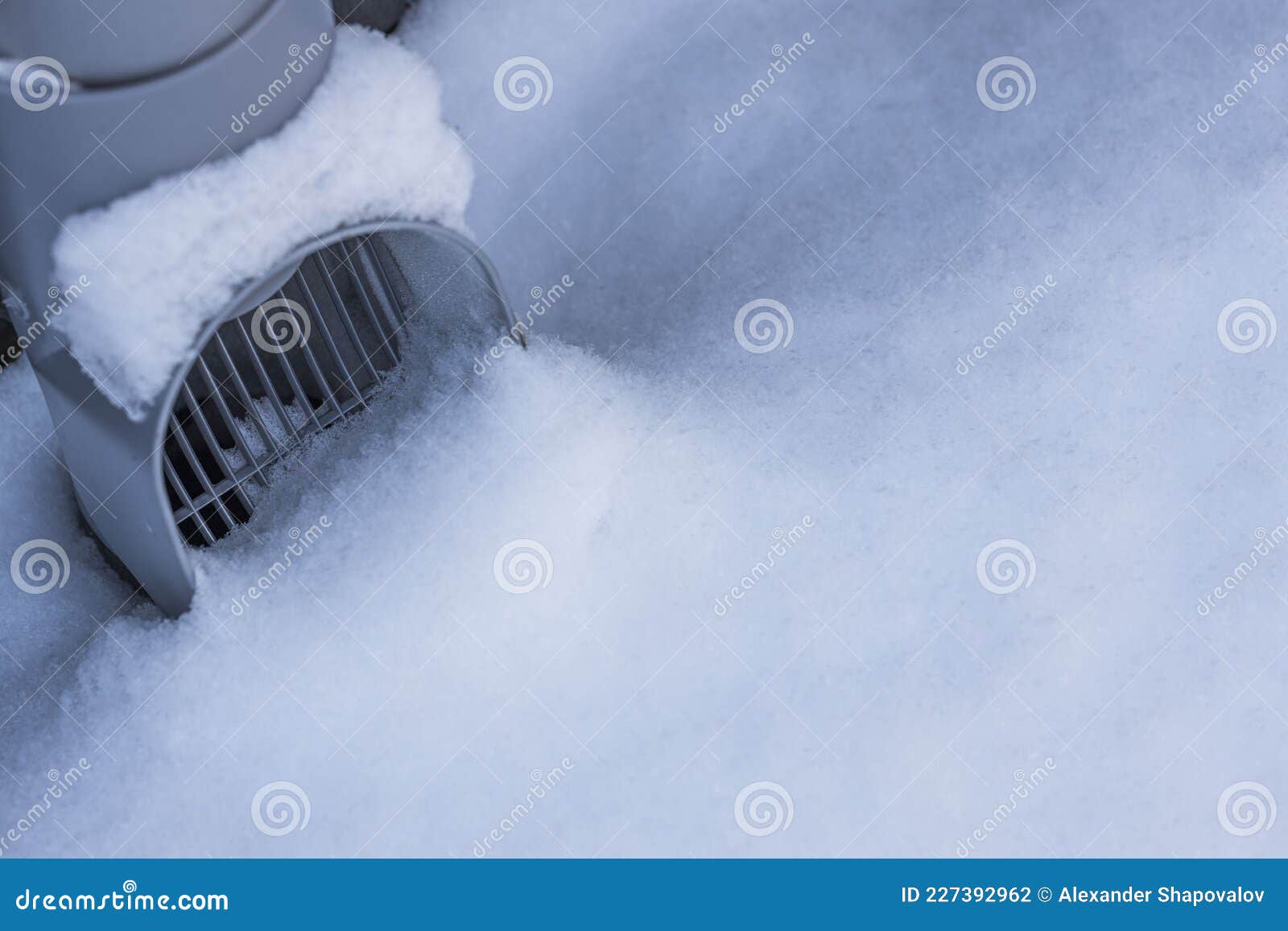 Close Up View of Drain Pipe Covered with Snow. Stock Photo - Image of ...