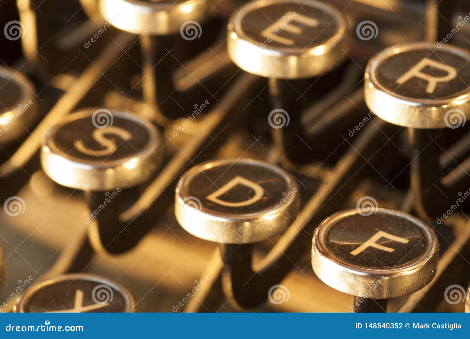 Close Up View of Dusty and Worn Antique Typewriter Keys Stock Photo ...