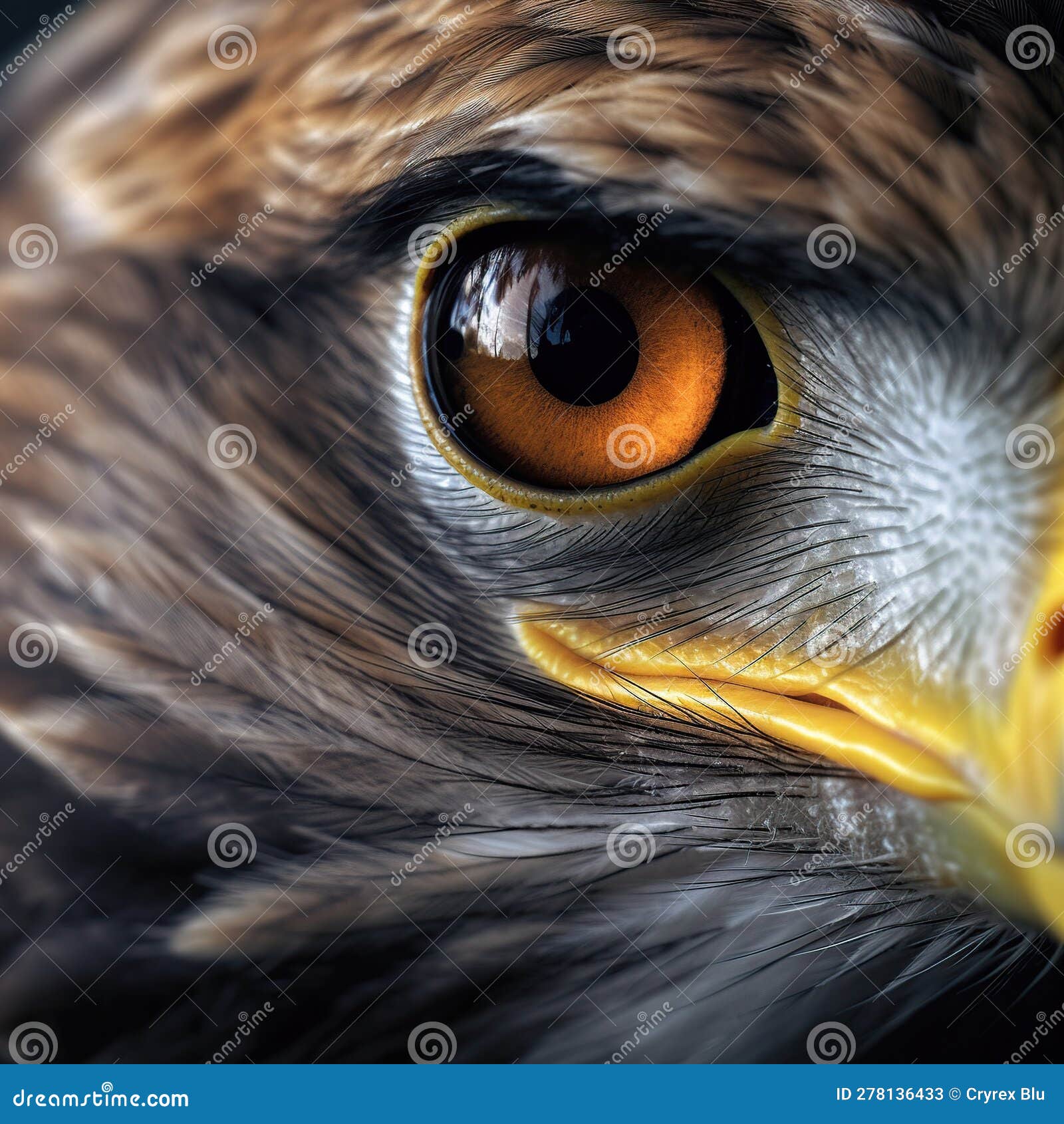Close Up of Eagle Eye Ai Generated Stock Illustration - Illustration of ...