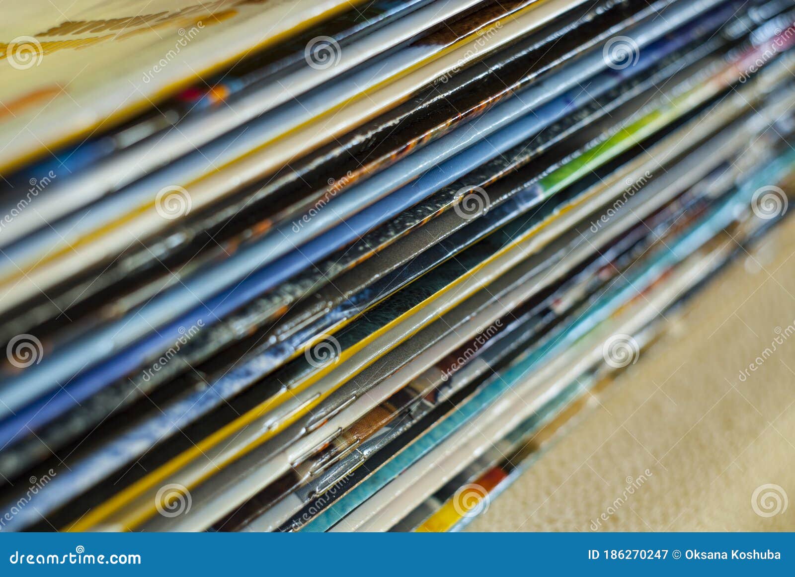 Close-up View of the Edge of Some Magazines Kept at Home Stock Image ...
