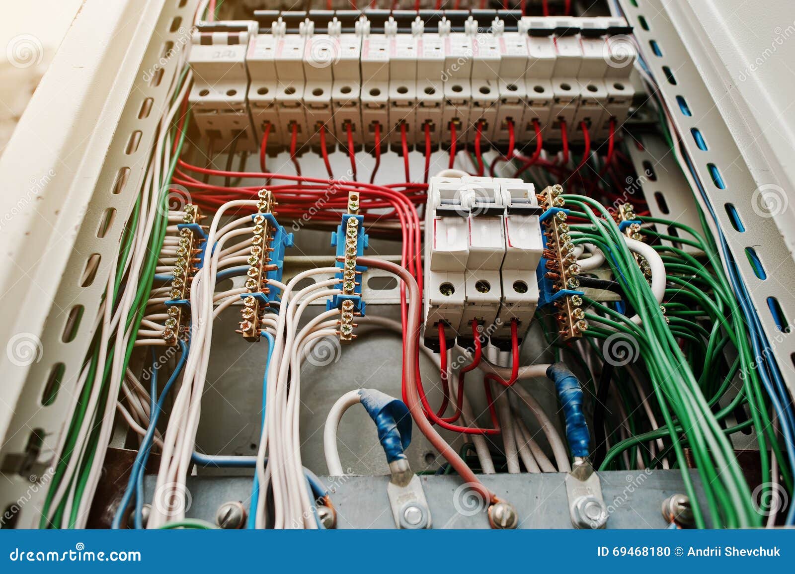 Close Up View of Electrical Panel with Fuses and Contactors. Stock ...