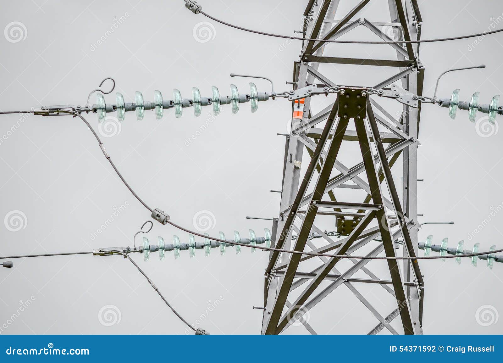 Close Up View of an Electricity Pylon Stock Photo - Image of insulators ...