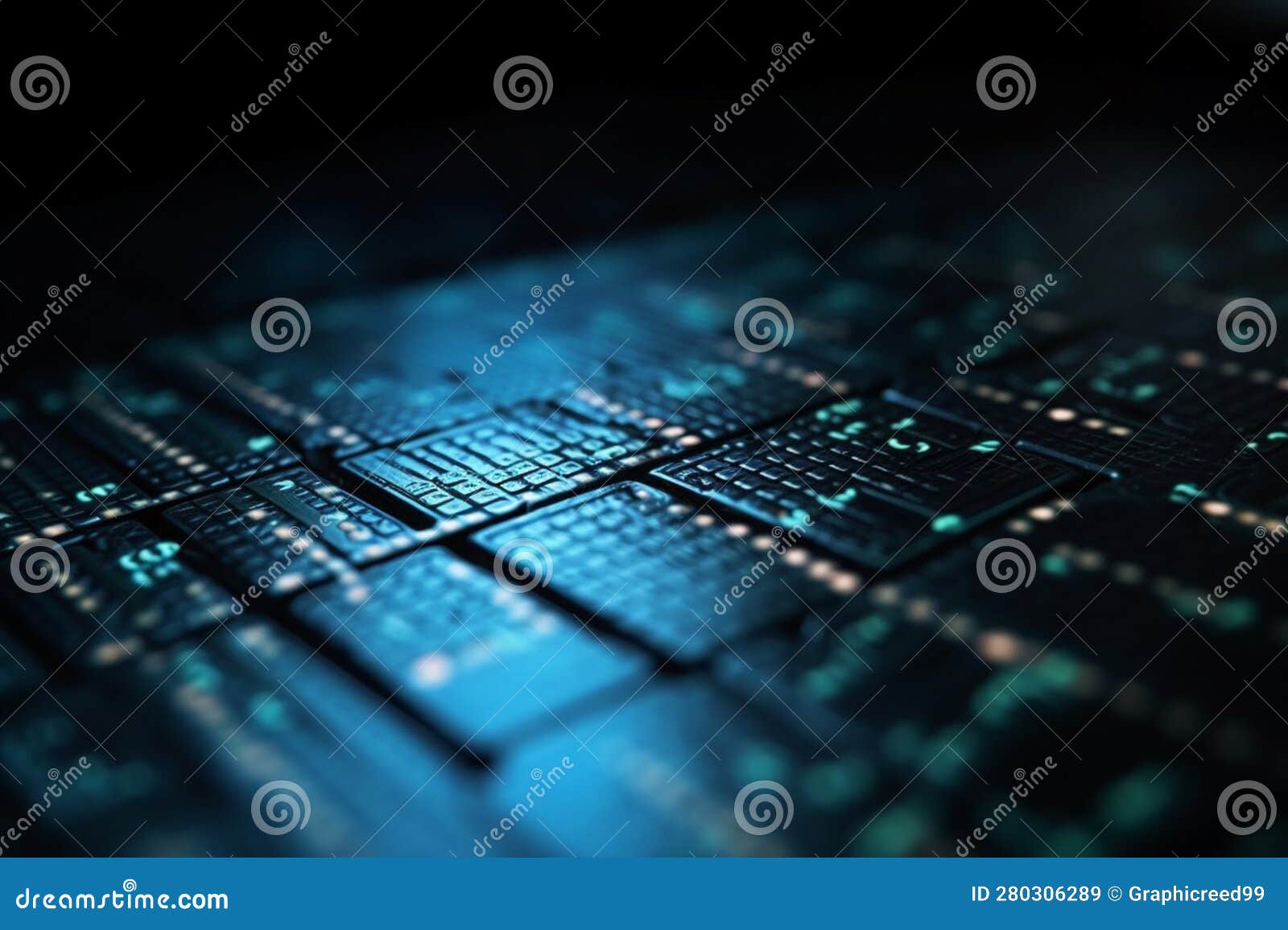 Ai Generative Electronic Circuit Board Close Up. Technology Background ...