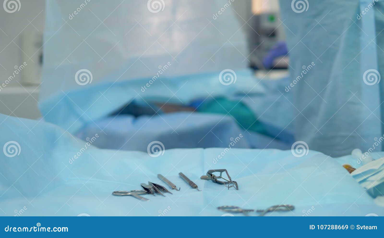 A Close-up View on Eye Surgery Lying Unused during Preparation. Stock ...