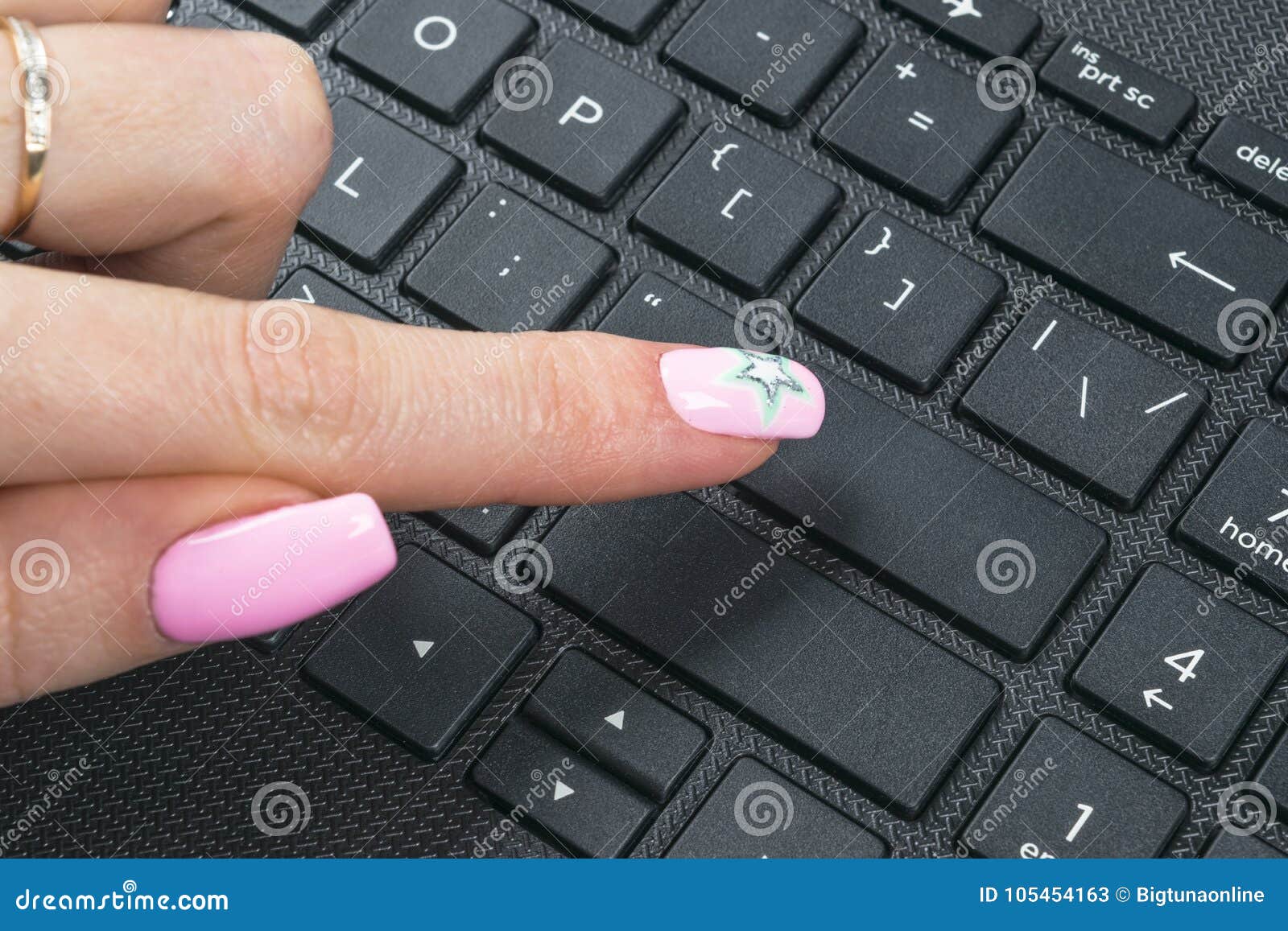 Close Up View of a Finger Pushing on a Empty Button of Computer ...