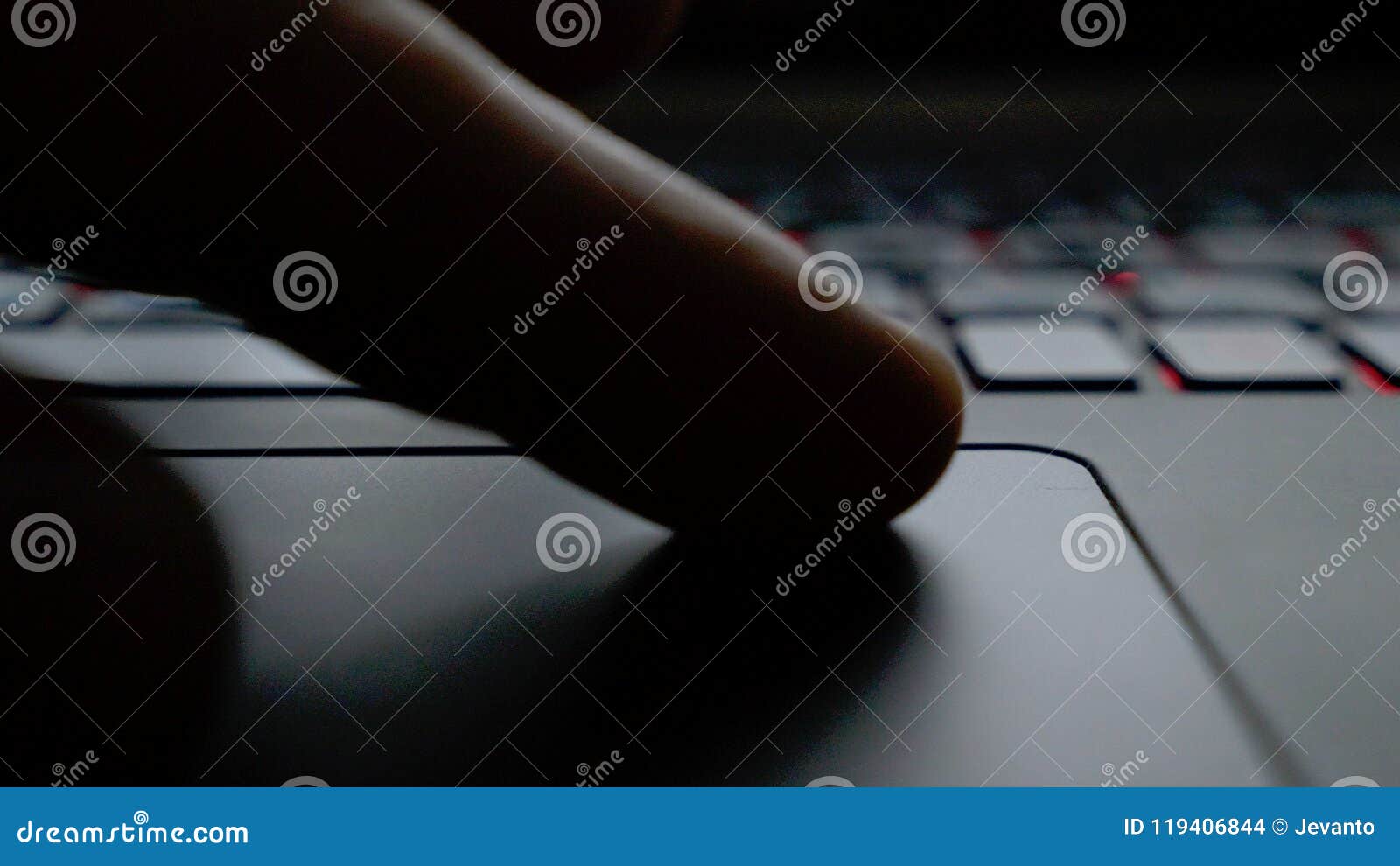 Close-up View Fingers Tapping Keypad of Laptop Scrolling and Stretching ...