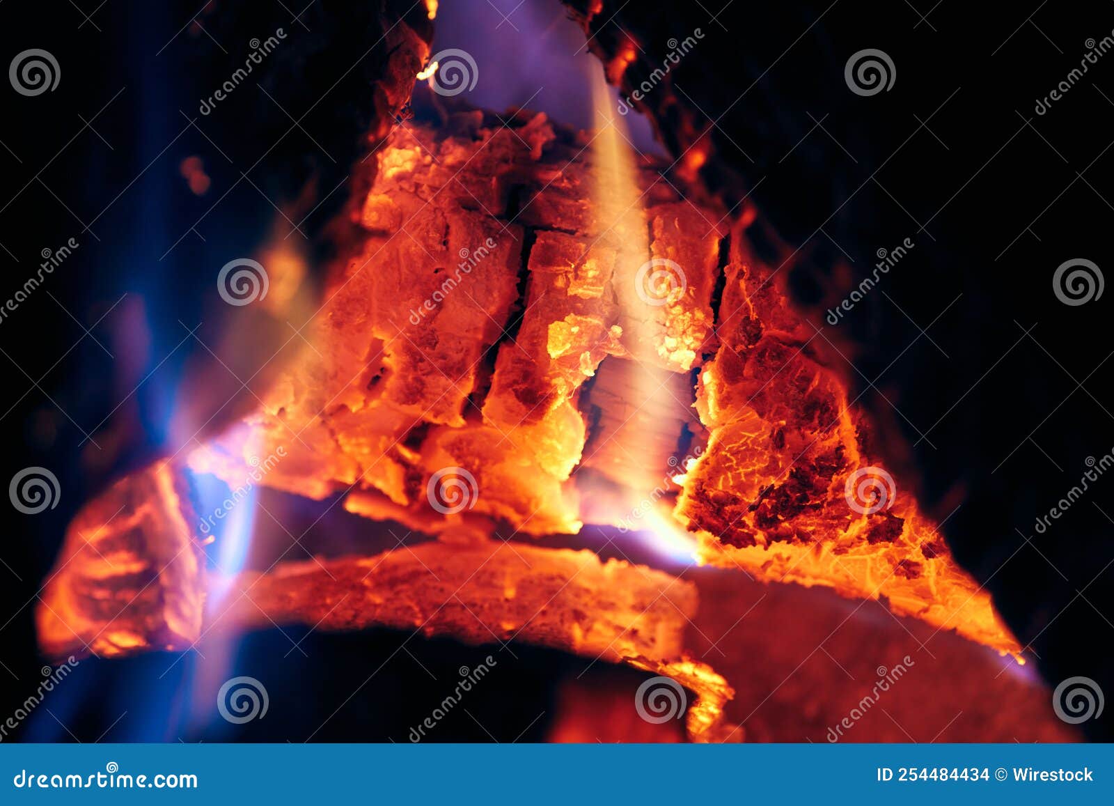 Close-up View of Firewood Burning from the Fire Stock Photo - Image of ...