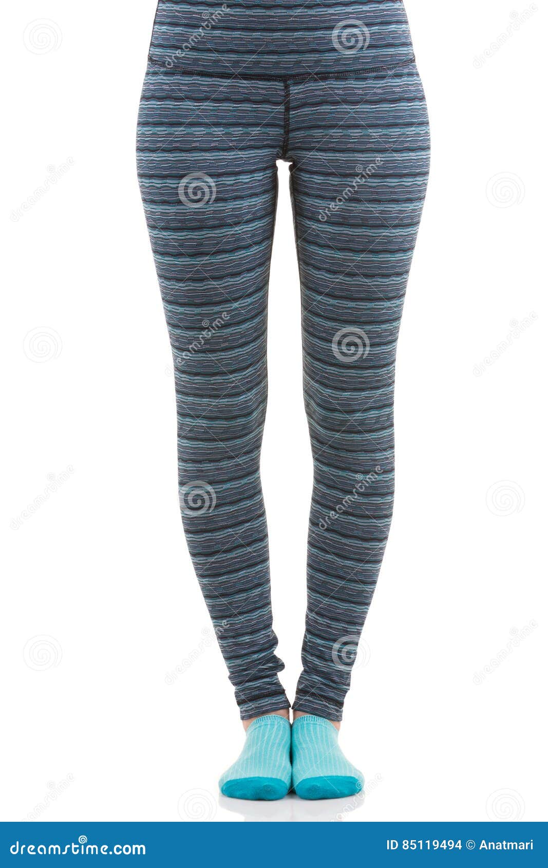 Close Up View of Fit Woman Legs Wearing Colourful Striped Sports ... Close Up View of Fit Woman Legs Wearing Colourful Striped Sports ...