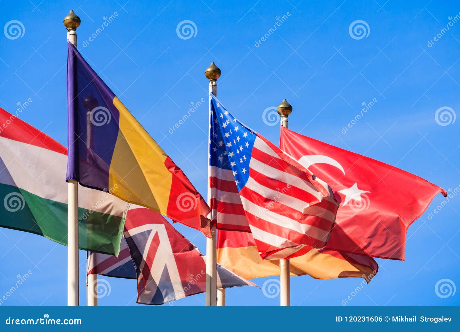 Close Up View of a Flags of Different Countries Stock Photo - Image of ...