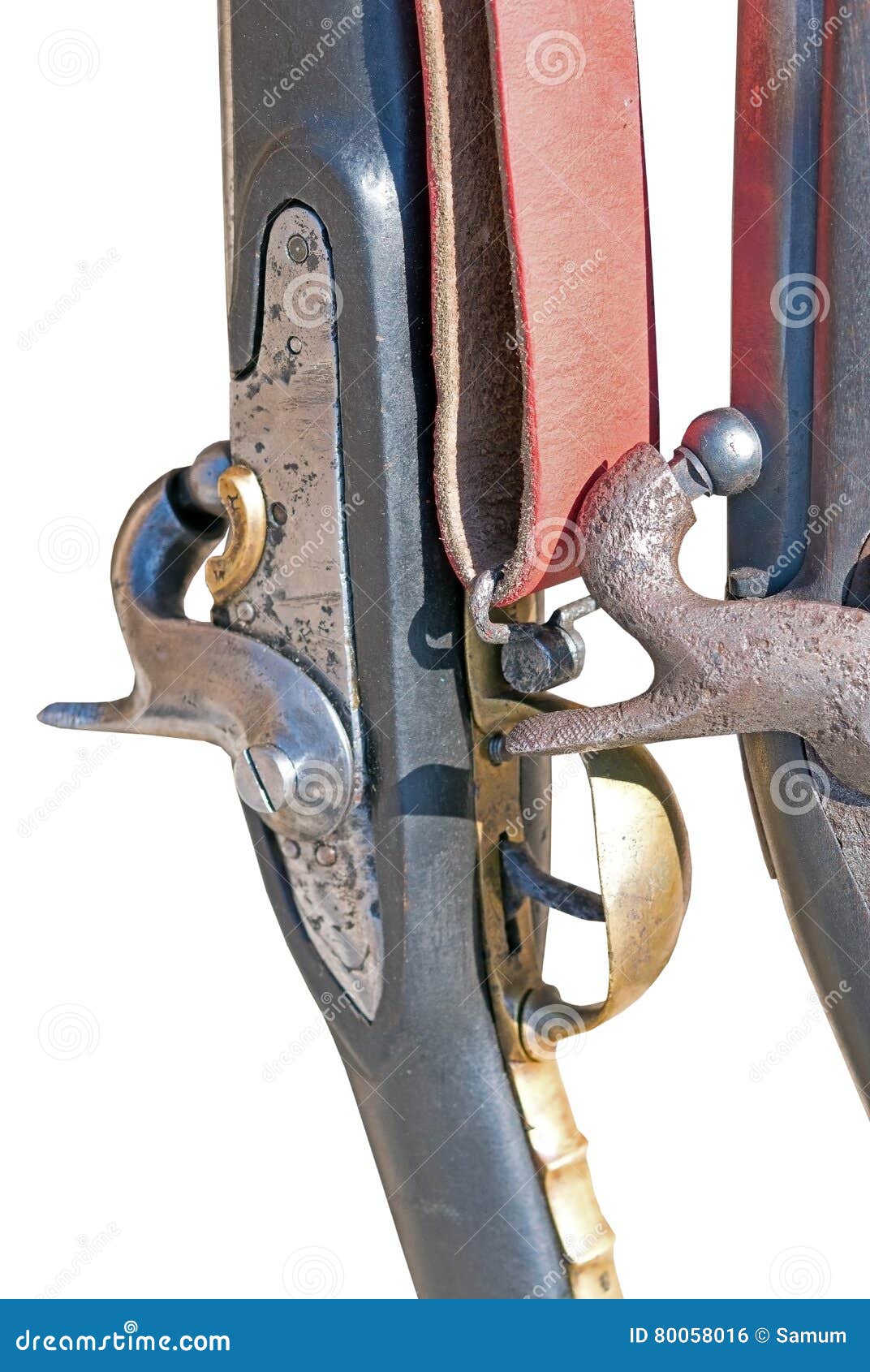 Close Up View of a Flint Lock Rifle Stock Photo - Image of fashioned ...