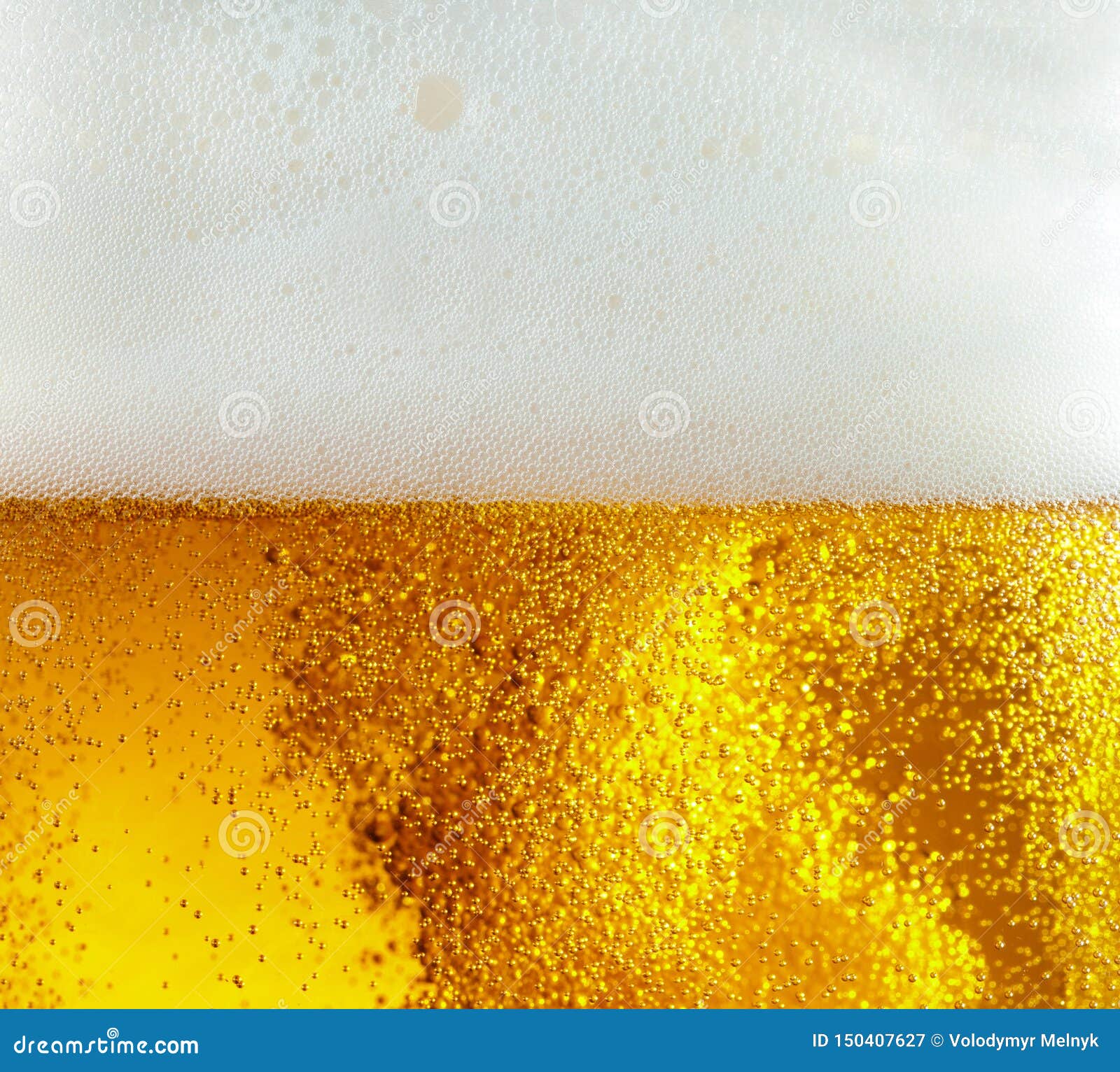 Close Up View of Floating Bubbles in Light Beer Texture Stock Image ...