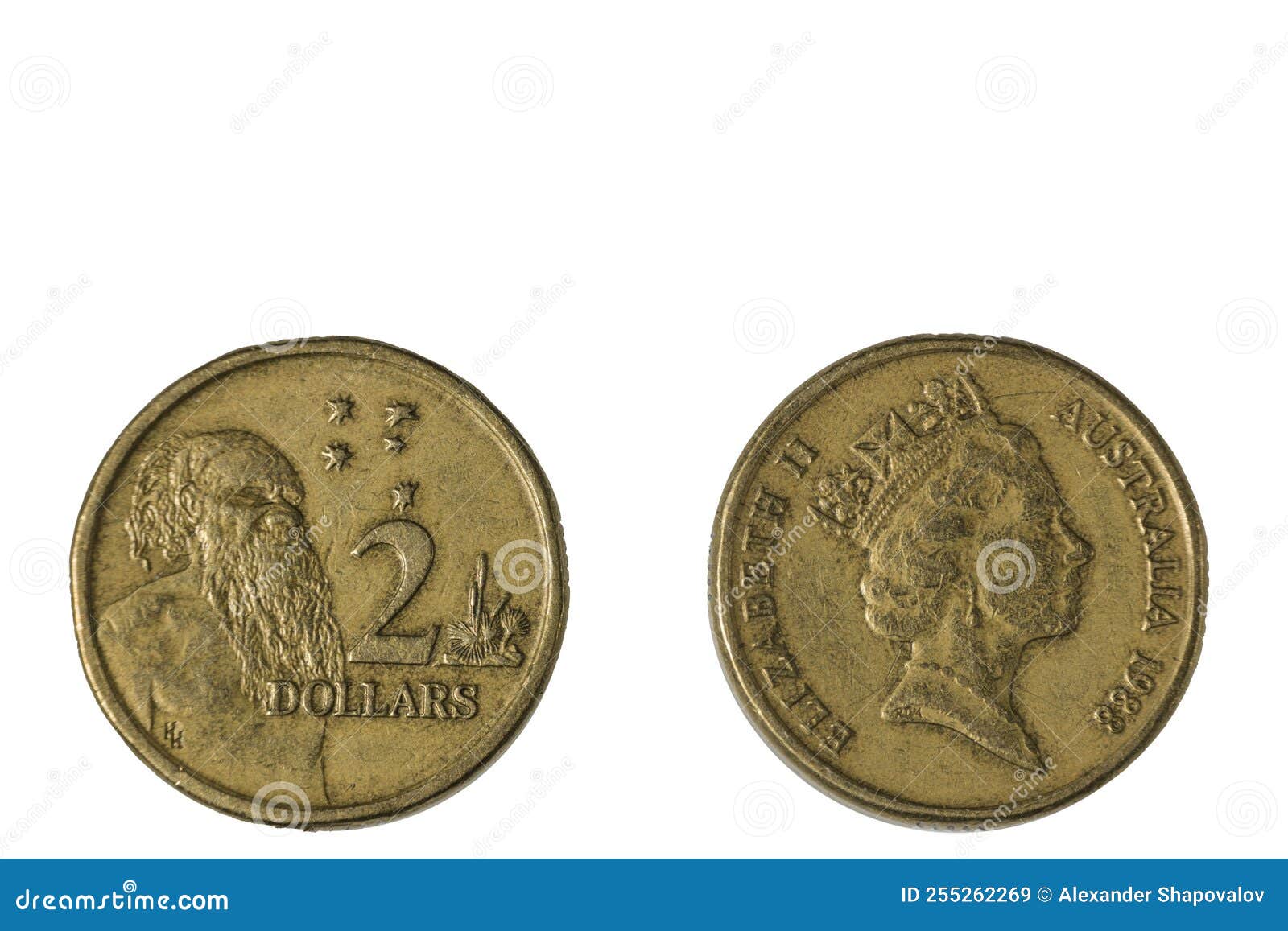 Close Up View of Front and Back Side of Two Dollars Australian Coin ...
