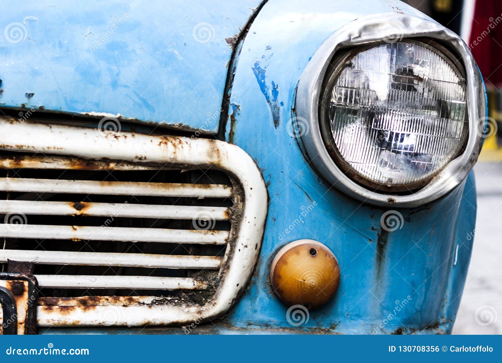 Close-up View on the Front-left Part of an Old Broken Car Stock Photo ...
