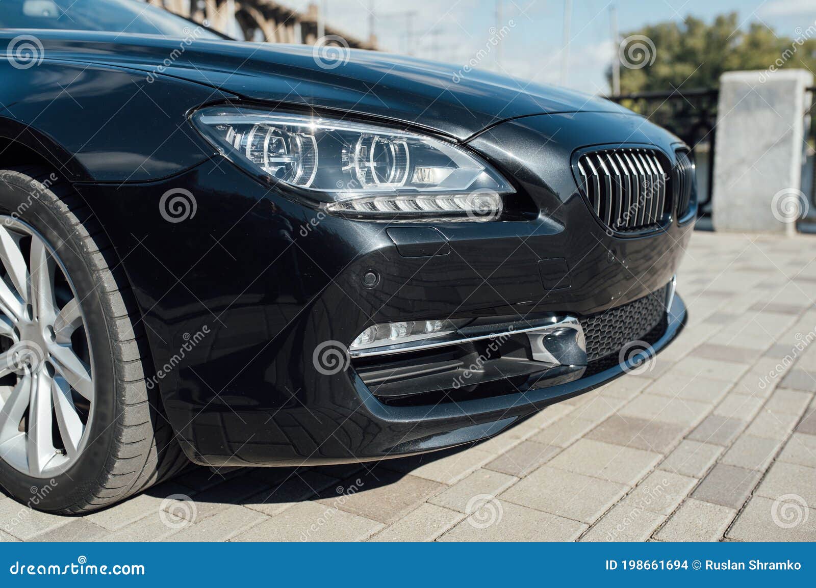 Close Up View of the Front Light in a Luxury Car Stock Photo - Image of ...