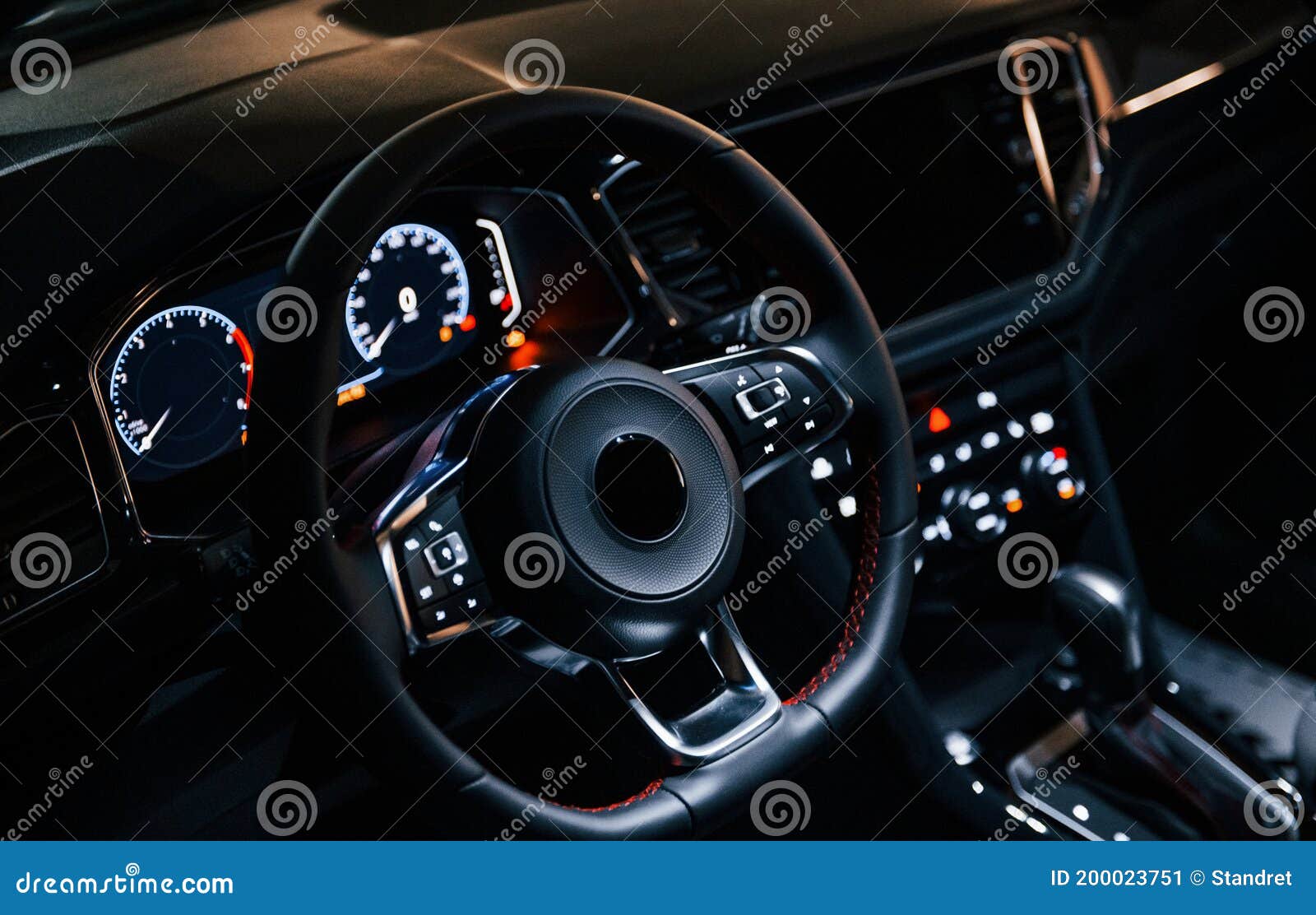 Close Up View of Front Panel of Modern Brand New Automobile Stock Image ...
