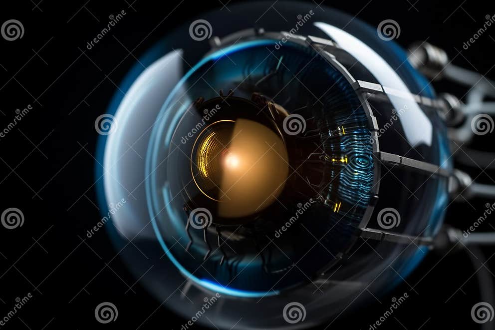 Close-up View of Futuristic Bionic Artificial Eye Stock Illustration ...