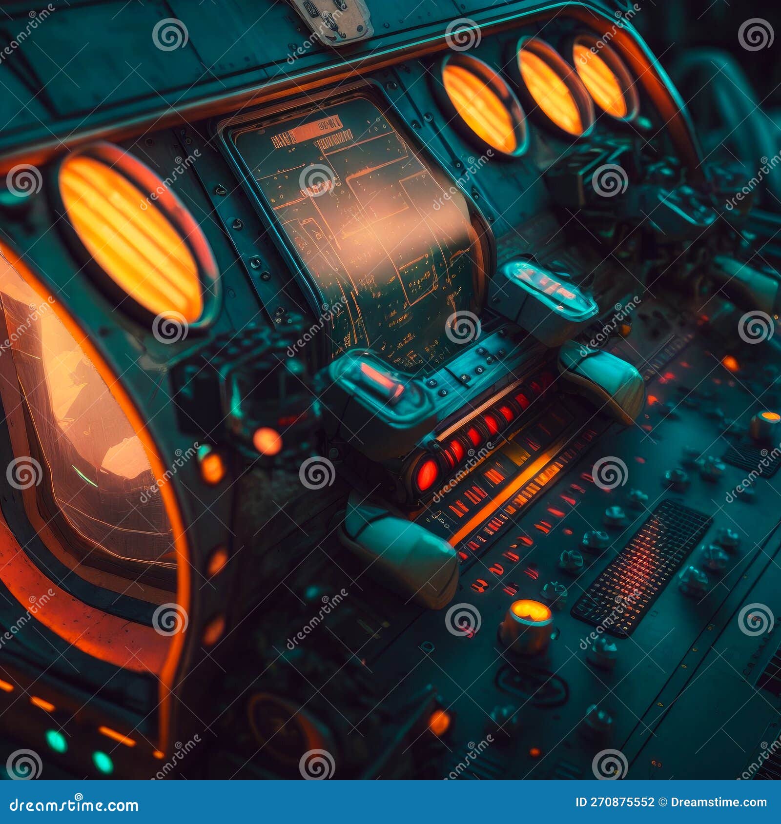 Close Up View of Futuristic Control Panel. Generative AI Stock ...