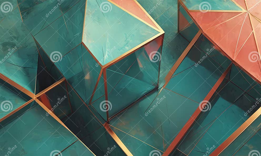 Close-up View Geometric Pattern Composed Overlapping Triangular and ...