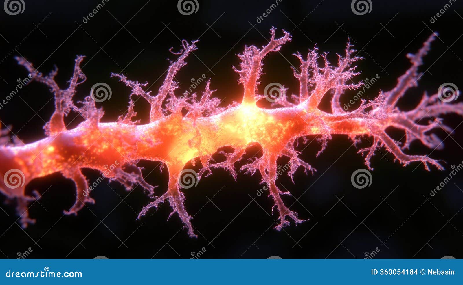Dendrite Biological Anatomy Vector Illustration Diagram With Nerve Cell ...