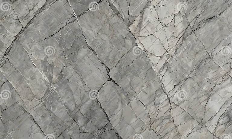 Close-up View Gray Marble Surface with Visible Cracks and Fractures ...