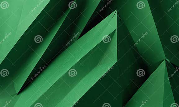 Close-up View Green Paper Sculpture, Featuring Repeating Pattern ...